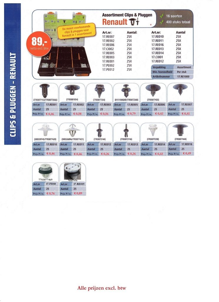 renault assortiment clips – Bogamat